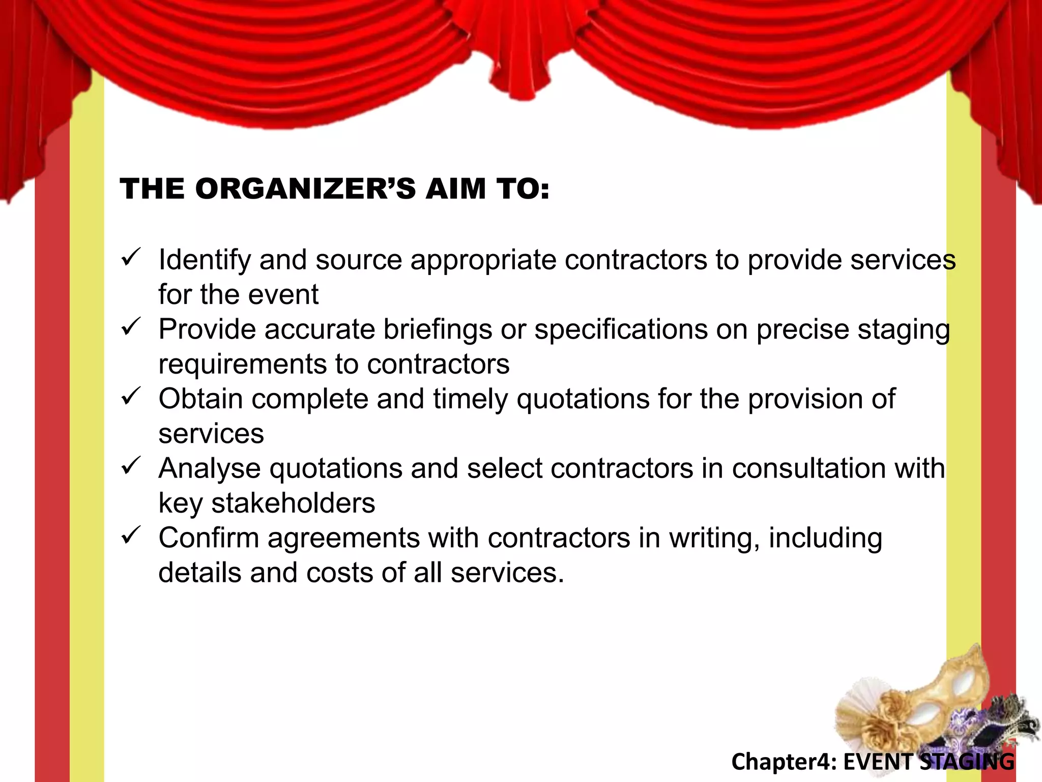 Chapter 4 Event Staging | PPTX