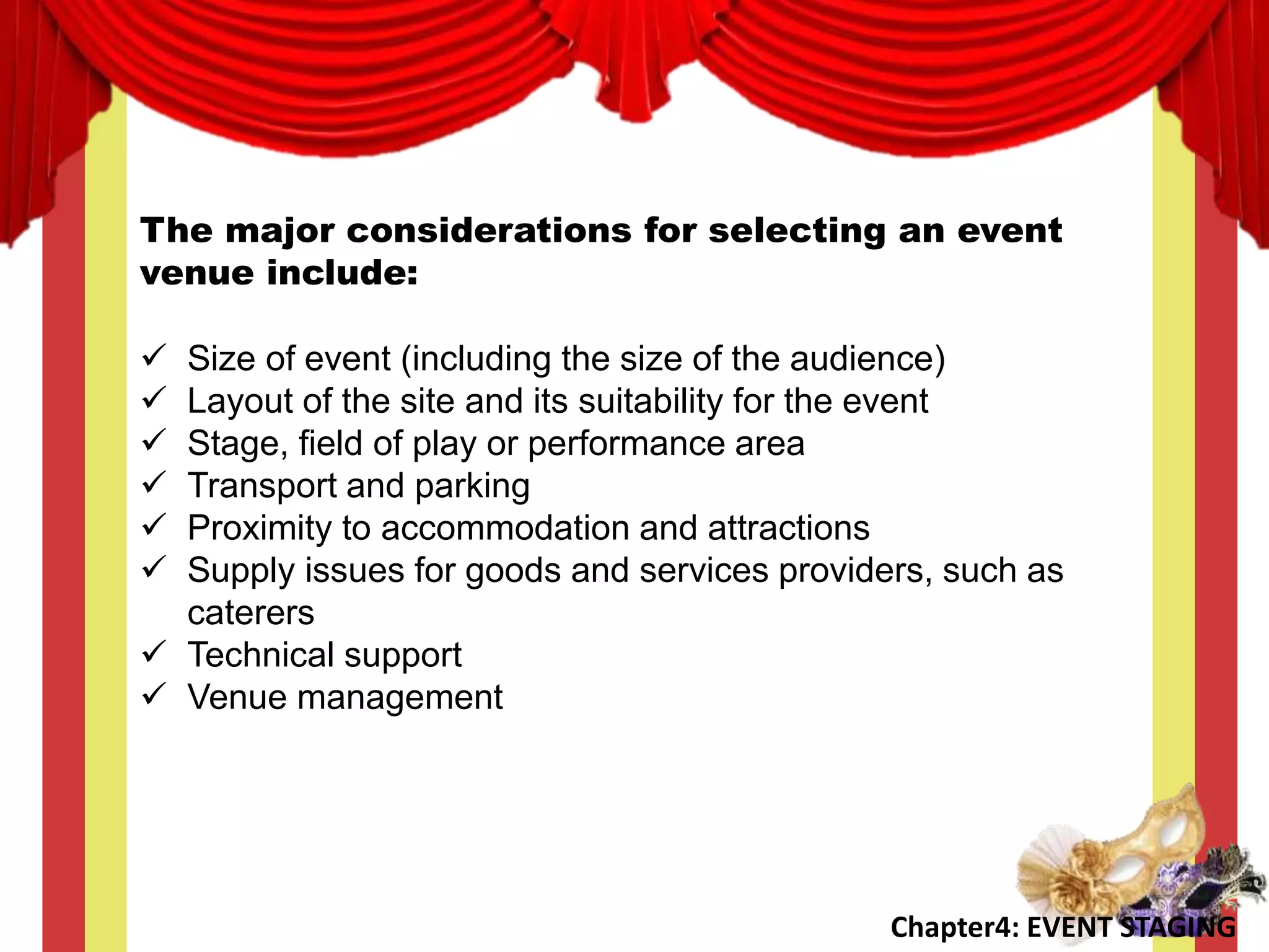 Chapter 4 Event Staging | PPTX