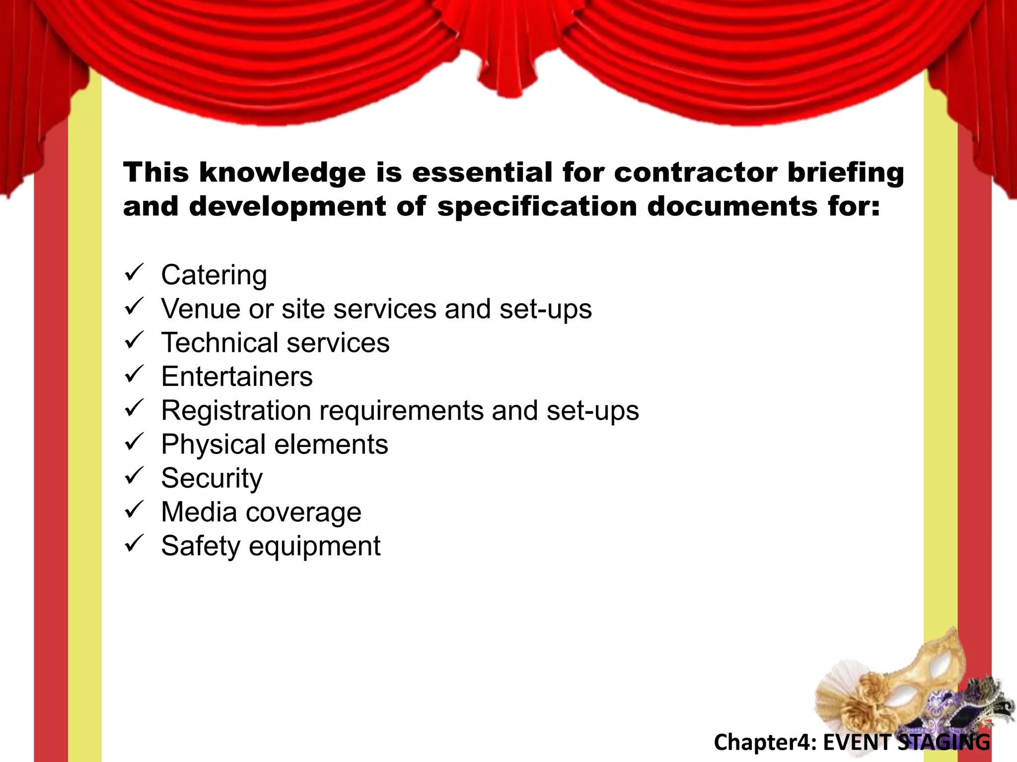 Chapter 4 Event Staging | PPTX