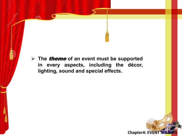 Chapter 4 Event Staging | PPTX | Food & Drink