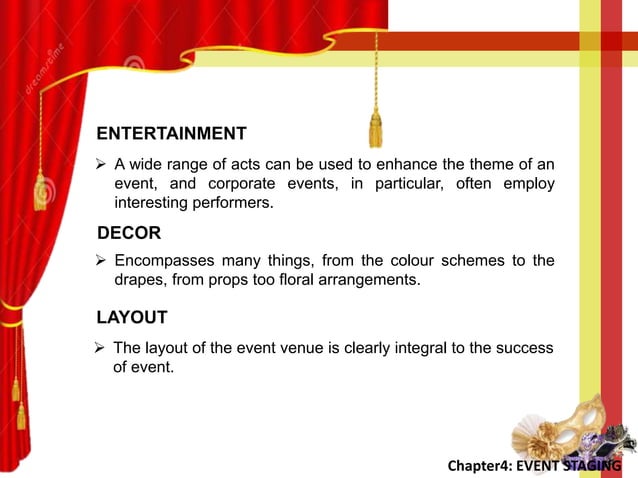 Chapter 4 Event Staging | PPTX | Food & Drink