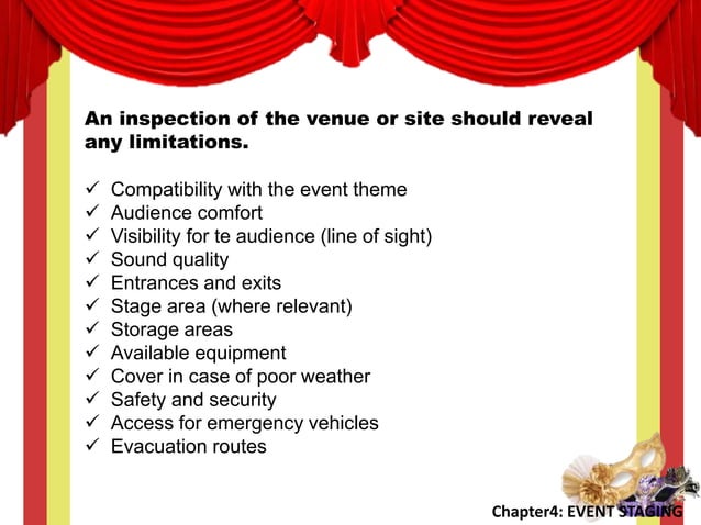 Chapter 4 Event Staging | PPTX | Food & Drink