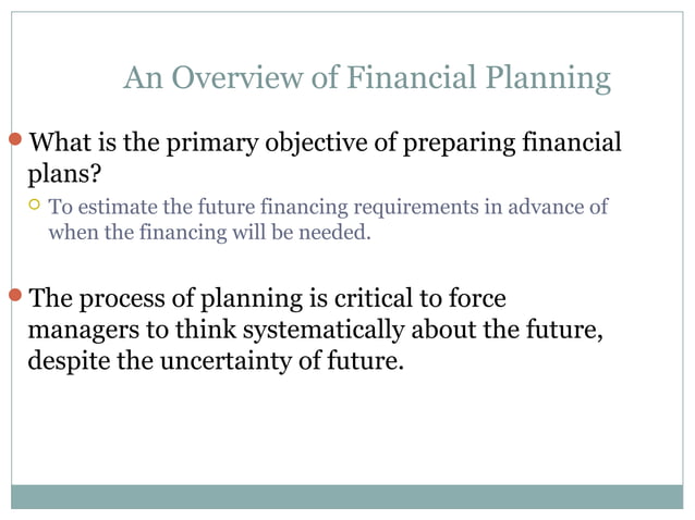Chapter 4 financial forecasting and planning | PPT