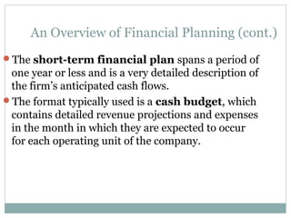 Chapter 4 financial forecasting and planning | PPT