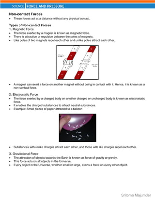 CBSE Grade 8 Science Ch 4 Force and Pressure Notes | PDF