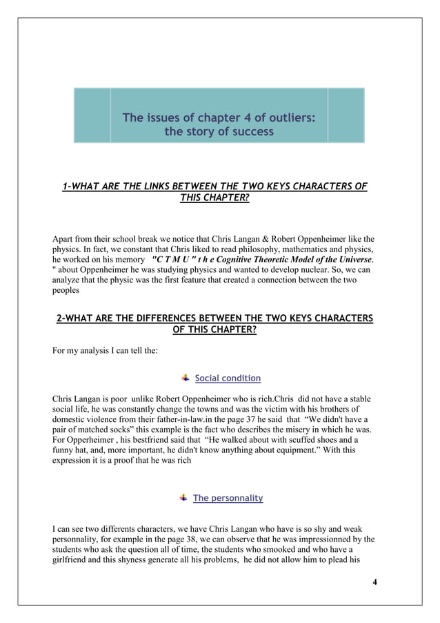 Chapter 4 from outliers: Story of success | PDF