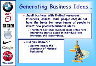 Chapter 4 generating business ideas | PPTX