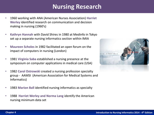 Introduction to Nursing Informatics (4th Ed) 2014 - Chapter 4 History of Computing and ...