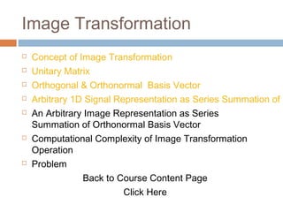 Chapter 4 Image Processing: Image Transformation | PPT