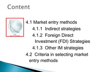 international marketing entry strategies | PPT