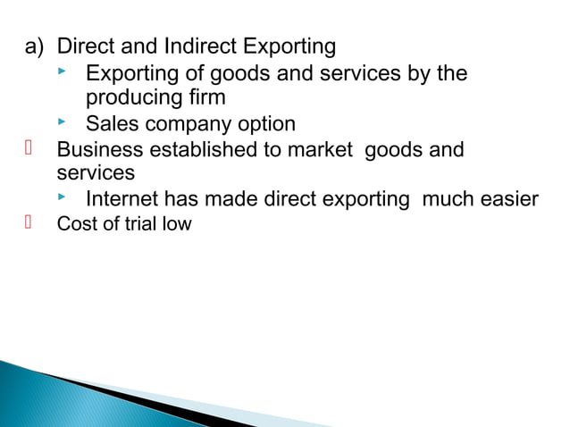 international marketing entry strategies | PPT