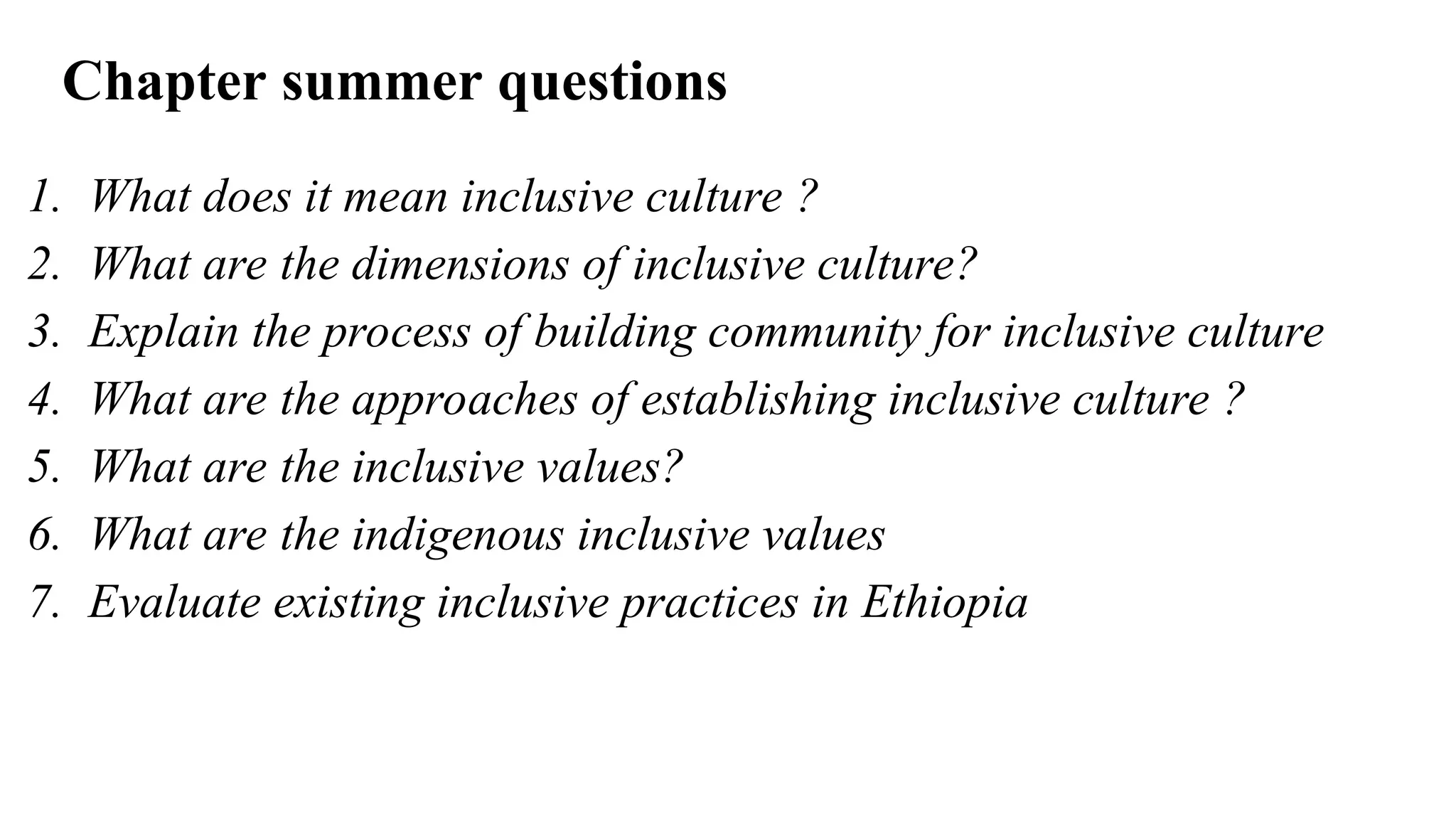 Chapter 4 inclusiveness (1).ppt Inclusiveness freshman course Ethiopia ...