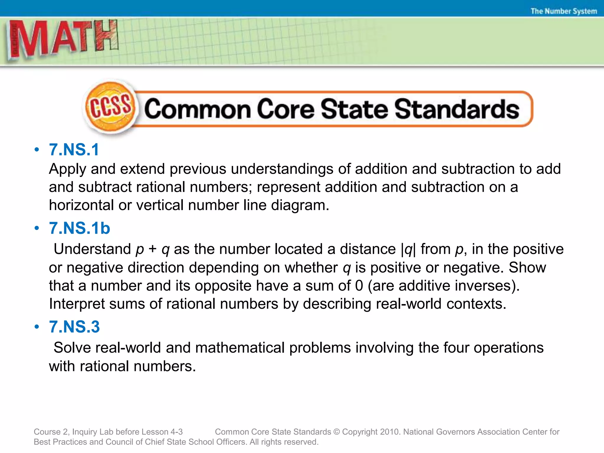 (7) Inquiry Lab - Add and Subtract on the Number Line | PPTX