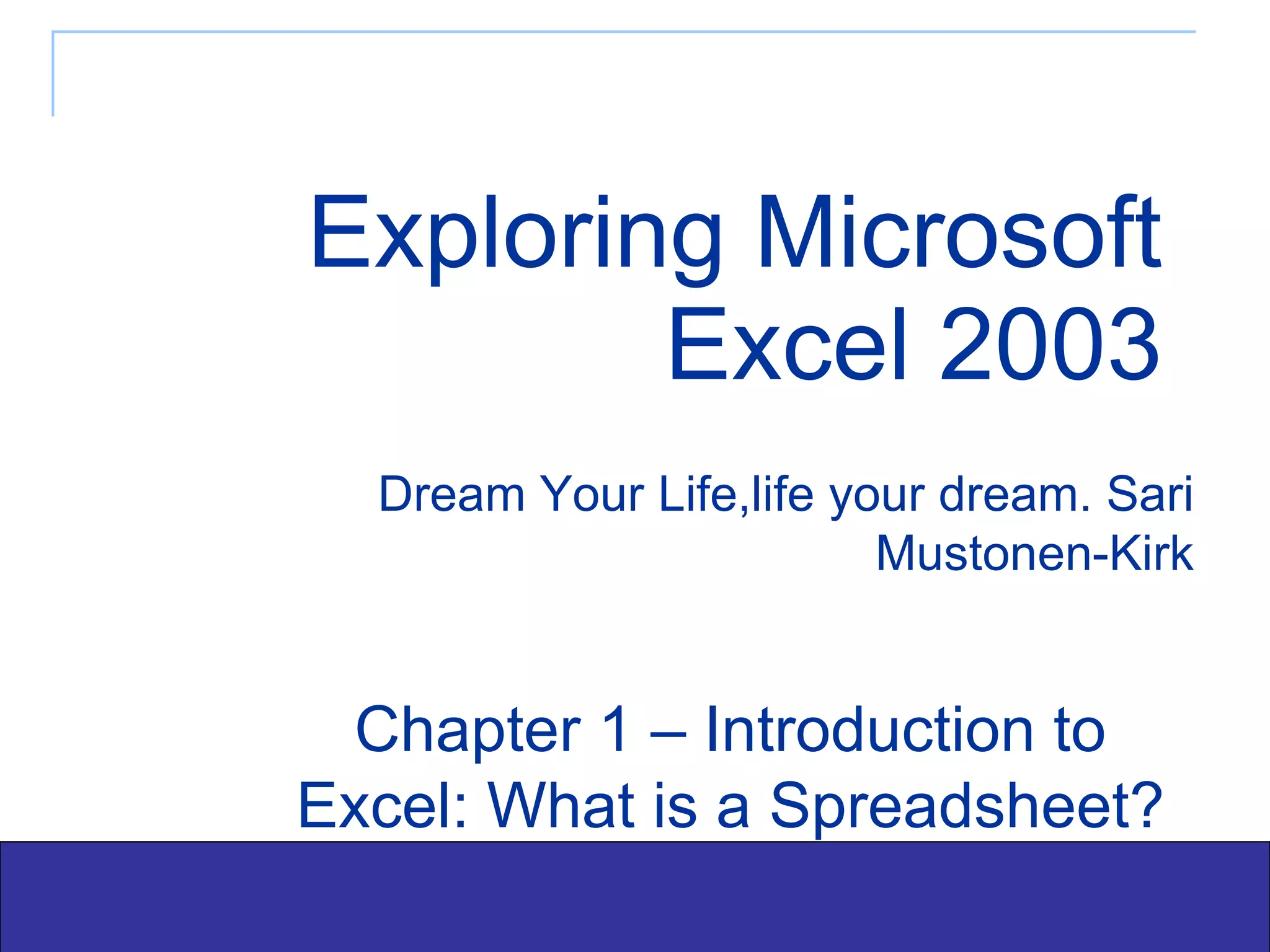 TID Chapter 4 Introduction To Spreadsheet(Excel) | PPT