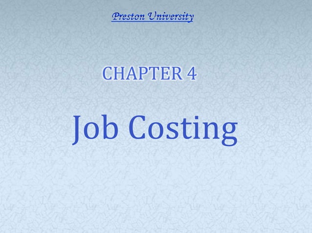 Chapter4 job costing | PPSX