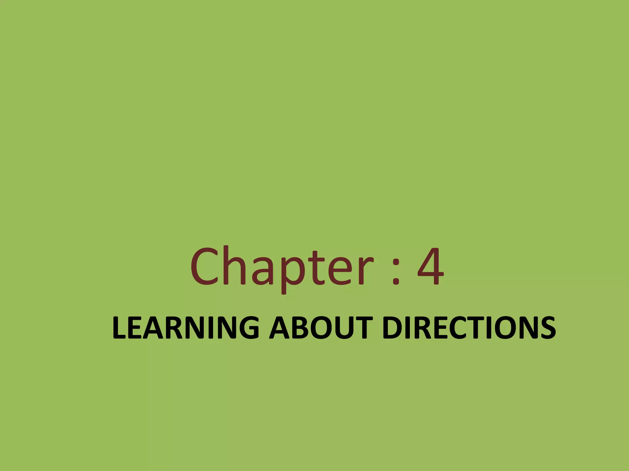 Learning about direction | PPTX