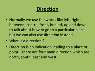 Learning about direction | PPTX