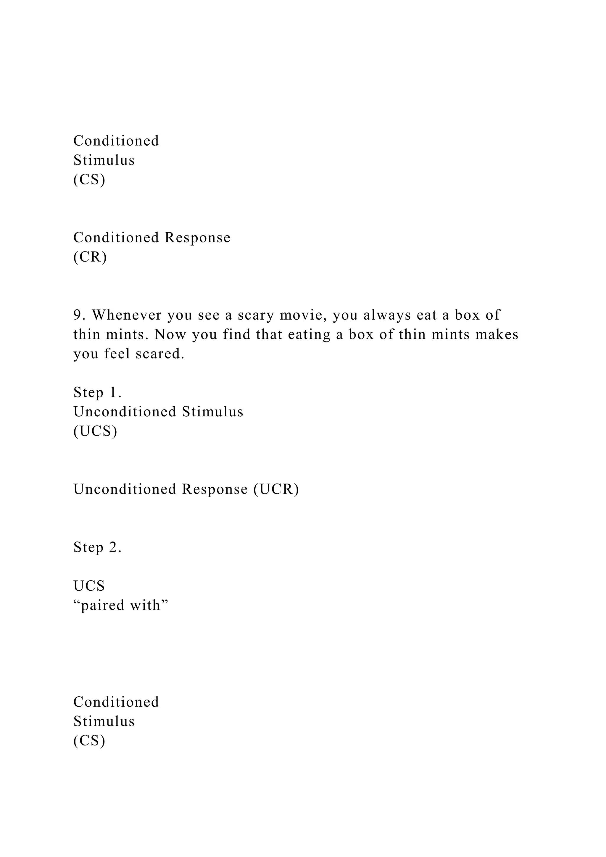 Chapter 4 – LearningCLASSICAL CONDITIONING For each of the fo.docx