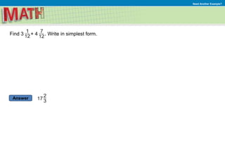 (7) Lesson 4.5 - Add and Subtract Mixed Numbers | PPTX