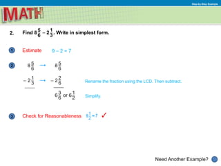 (7) Lesson 4.5 - Add and Subtract Mixed Numbers | PPTX