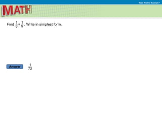 (7) lesson 4.6 - Multiply Fractions | PPTX