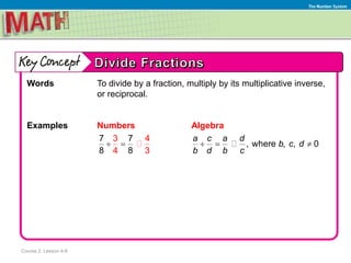 (7) Lesson 4.8 - Divide Fractions | PPTX