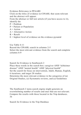 Chapter 4Locating Relevant Evidence Learning OutcomesA.docx