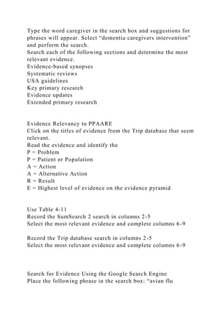 Chapter 4Locating Relevant Evidence Learning OutcomesA.docx