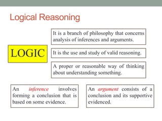 Chapter 4 logical reasoning | PPTX