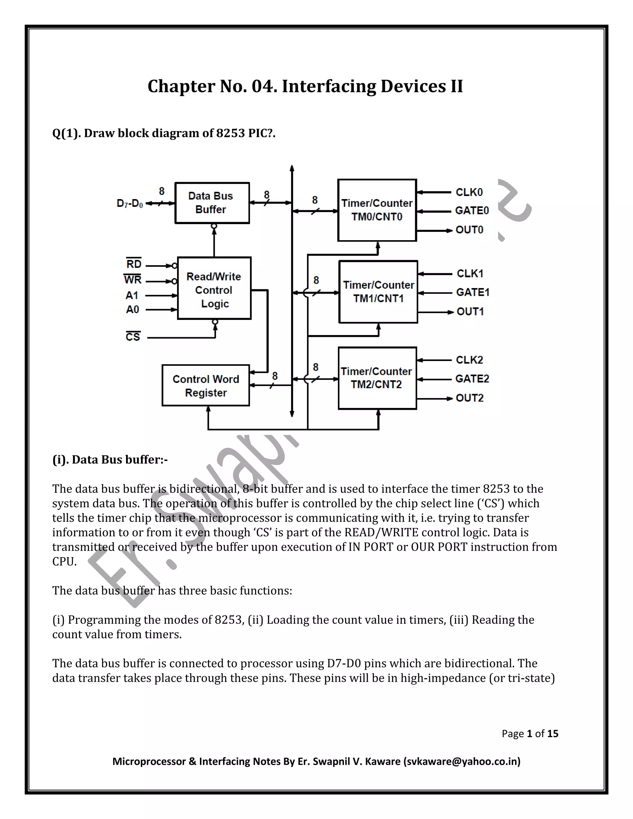 Microprocessor & Interfacing (Part-2) By Er. Swapnil V. Kaware | PDF
