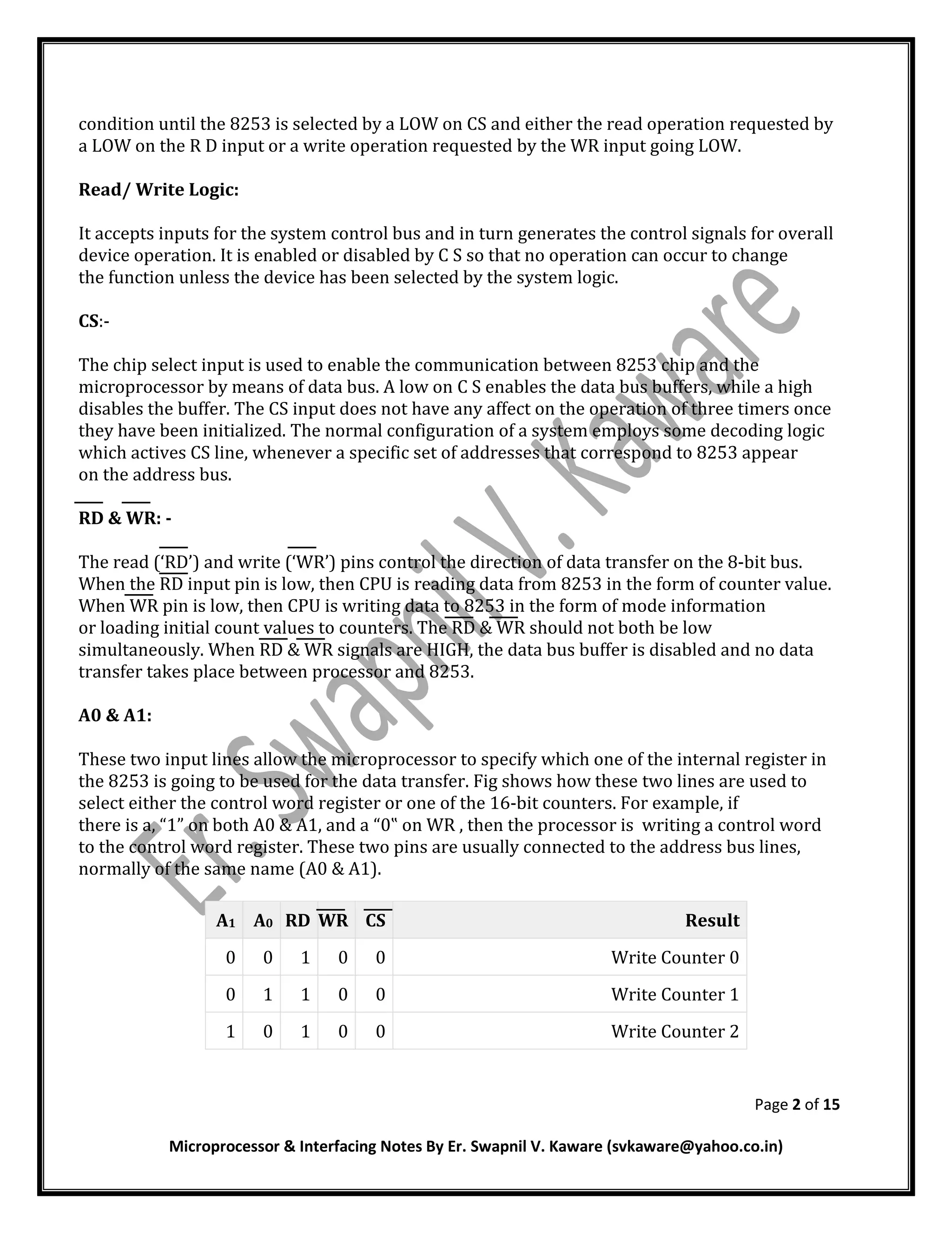 Microprocessor & Interfacing (Part-2) By Er. Swapnil V. Kaware | PDF