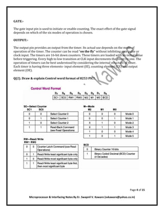 Microprocessor & Interfacing (Part-2) By Er. Swapnil V. Kaware | PDF