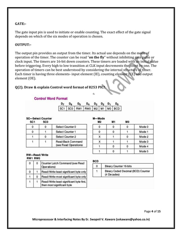 Microprocessor & Interfacing (Part-2) By Er. Swapnil V. Kaware | PDF