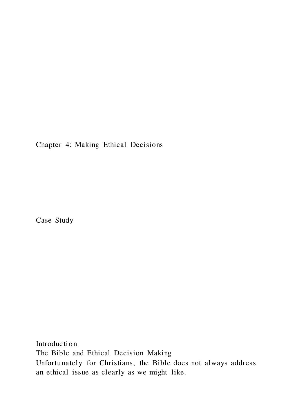 Chapter 4 Making Ethical Decisions | DOCX