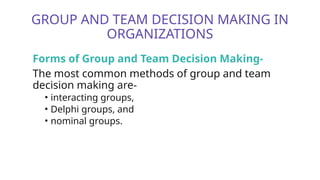Chapter 4 Managing Decision Making (3).pptx | Job Market | Economy