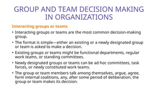 Chapter 4 Managing Decision Making (3).pptx | Job Market | Economy