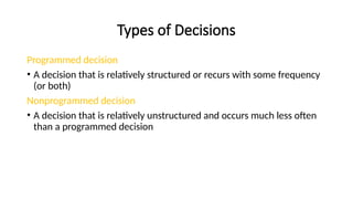 Chapter 4 Managing Decision Making (3).pptx | Job Market | Economy