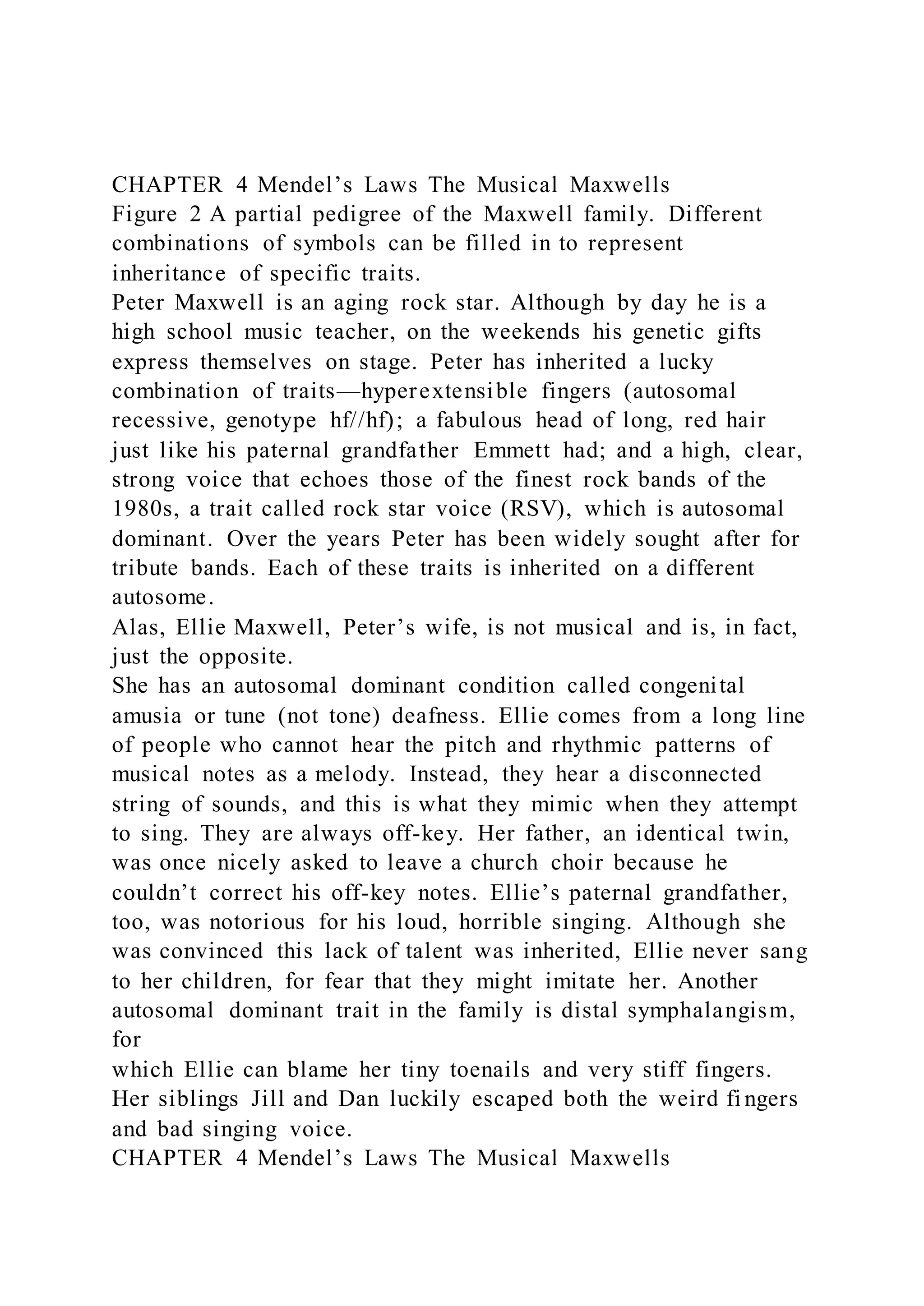 CHAPTER 4 Mendel’s Laws The Musical MaxwellsFigure 2 A partial p | DOCX