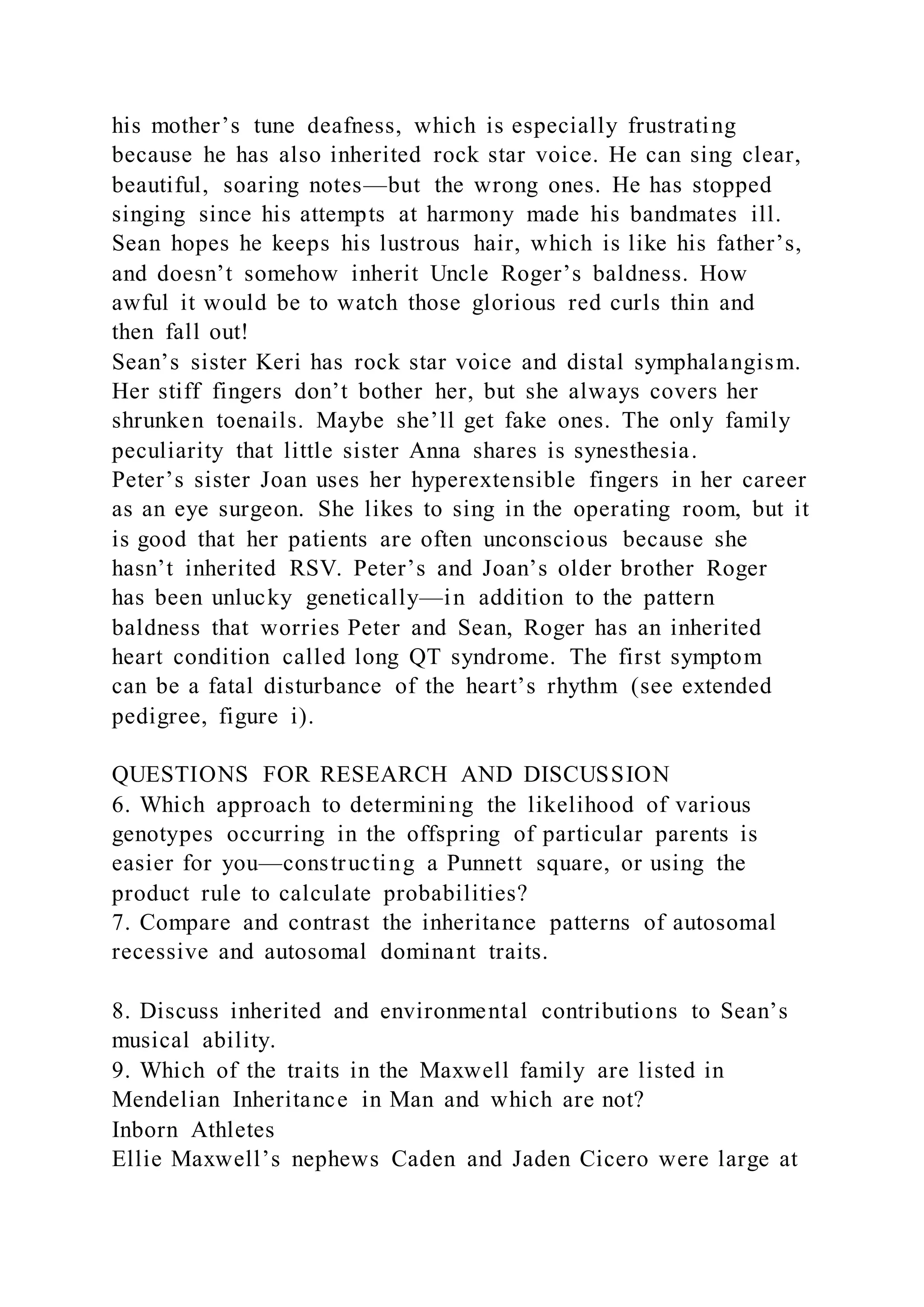 CHAPTER 4 Mendel’s Laws The Musical MaxwellsFigure 2 A partial p | DOCX