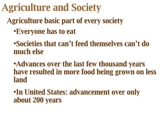 Chapter 4 Notes-Agriculture | PPT