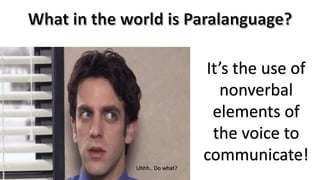 Chapter 4: Nonverbal Communication (Paralanguage and Silence) By ...