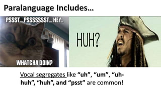 Chapter 4: Nonverbal Communication (Paralanguage and Silence) By ...