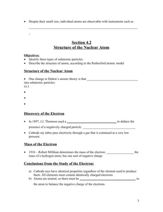Chemistry - Chp 4 - Atomic Structure - Notes | DOC