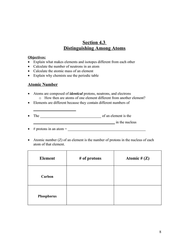 Chemistry - Chp 4 - Atomic Structure - Notes | DOC | Chemistry | Science