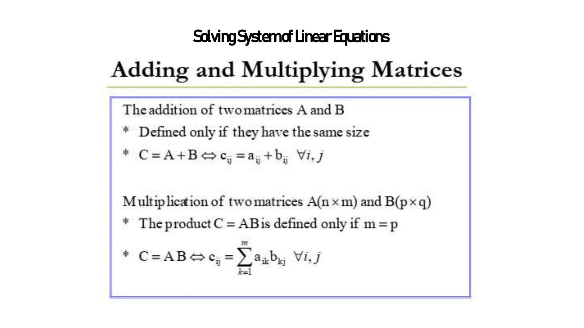 Computational Method for Engineers: Solving a system of Linear ...