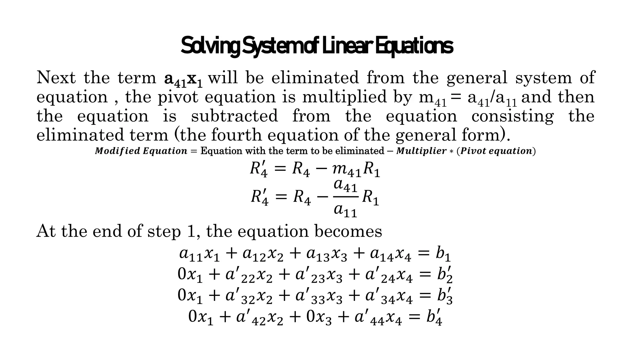 Computational Method for Engineers: Solving a system of Linear ...