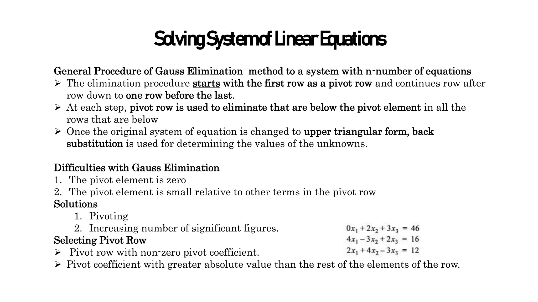 Computational Method for Engineers: Solving a system of Linear ...