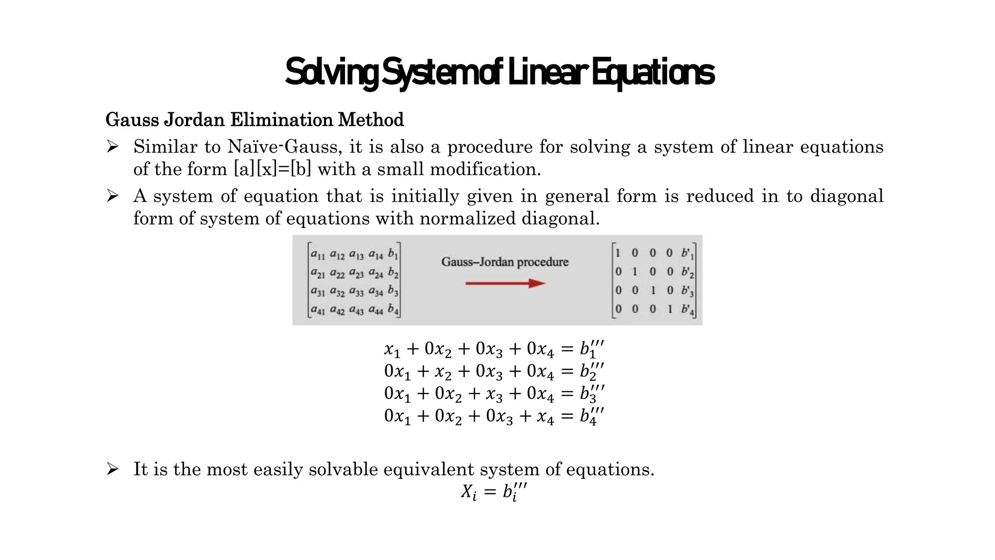 Computational Method for Engineers: Solving a system of Linear ...