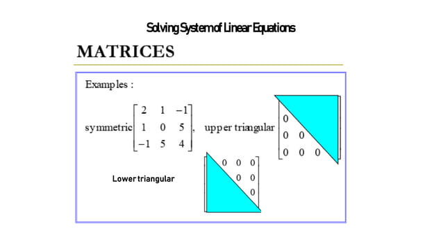 Computational Method for Engineers: Solving a system of Linear ...