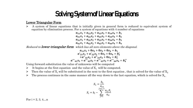 Computational Method for Engineers: Solving a system of Linear ...